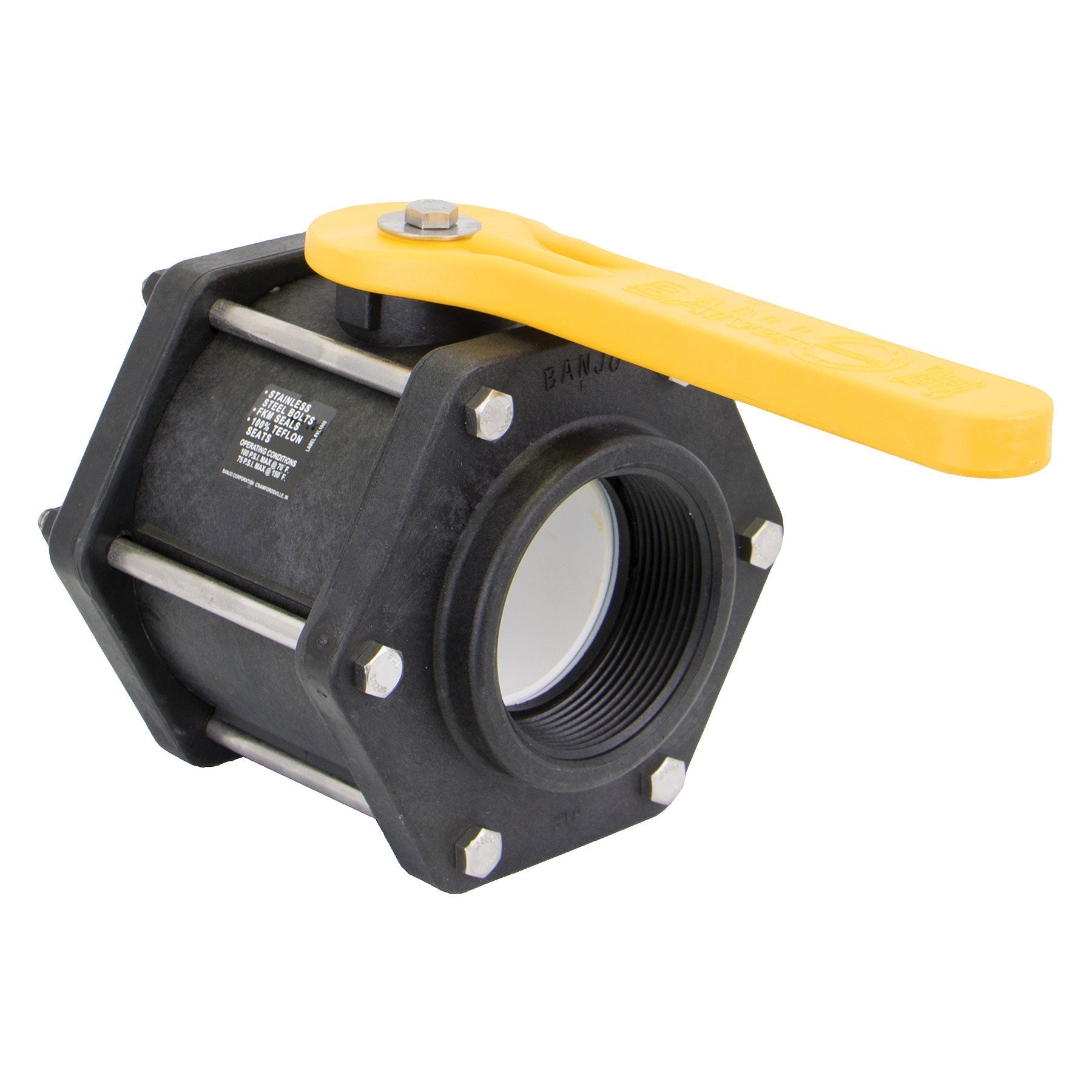 3 in. PP Full Port Ball Valve 6-Bolt Design