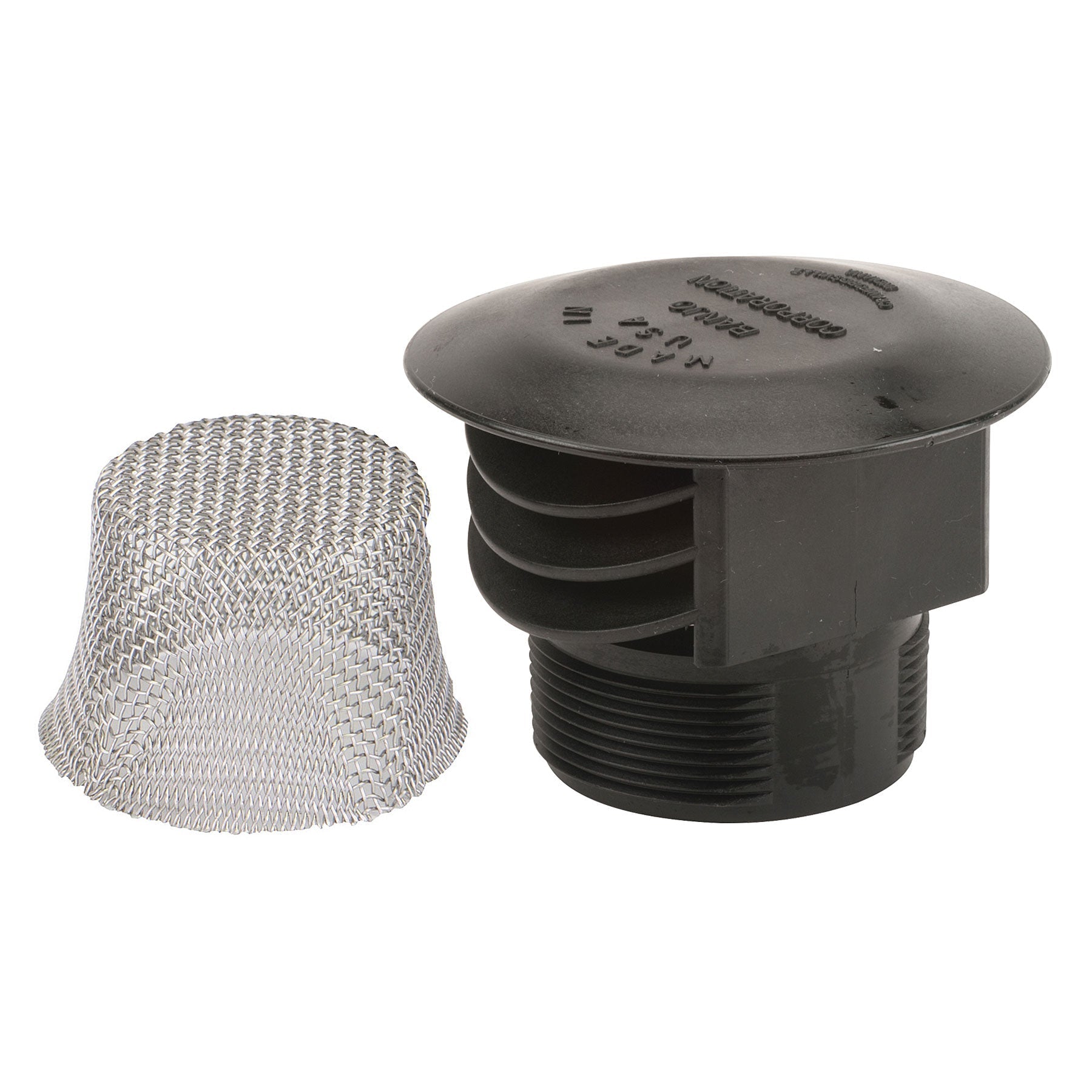 3 in. Polypropylene Anti Vortex Vent Cap, 10 Mesh 304 Stainless Steel